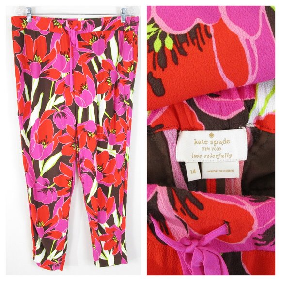 kate spade | Pants & Jumpsuits | Kate Spade Plus Size Tropical Floral ...